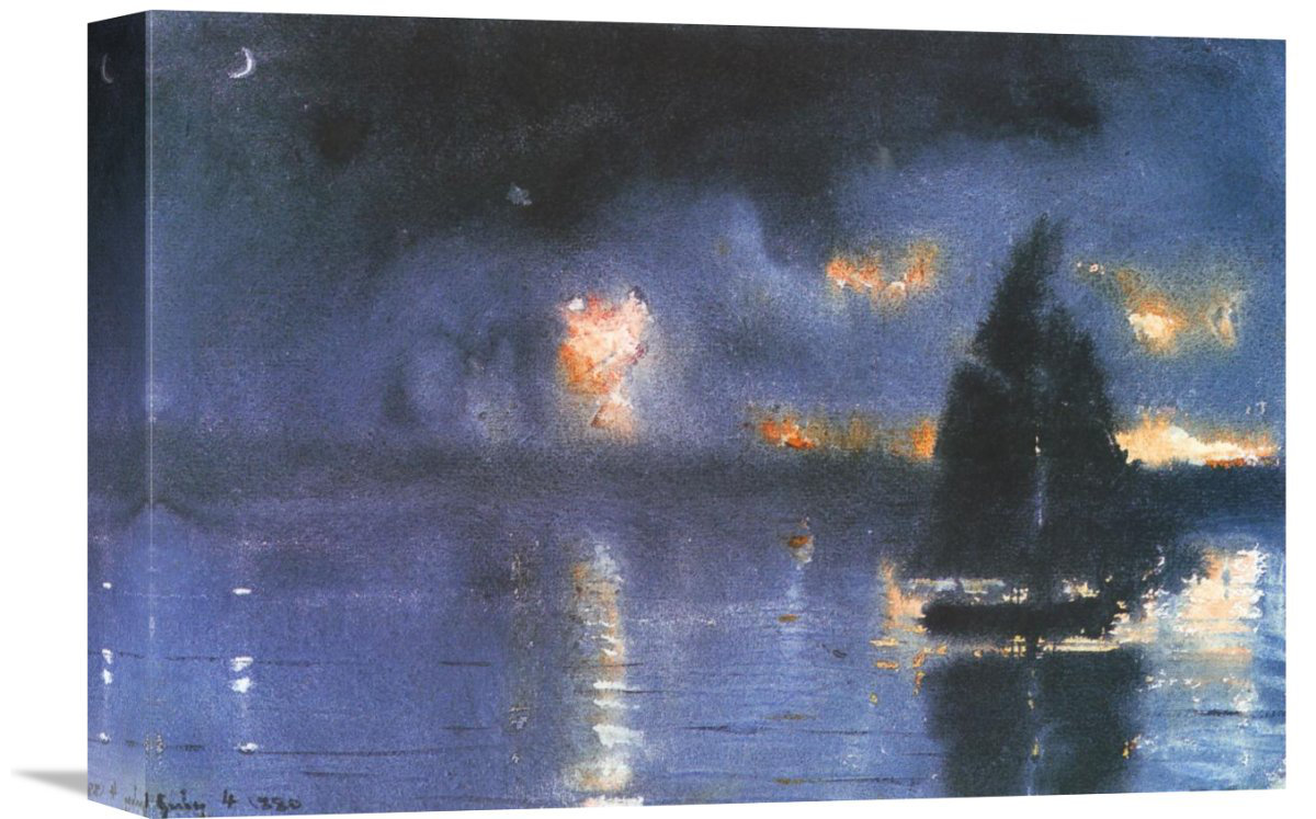 Vault W Artwork 'Sailboat and Fourth of July Fireworks' by Winslow ...