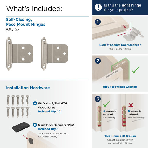 Amerock Face Mount Overlay Hinge & Reviews | Wayfair