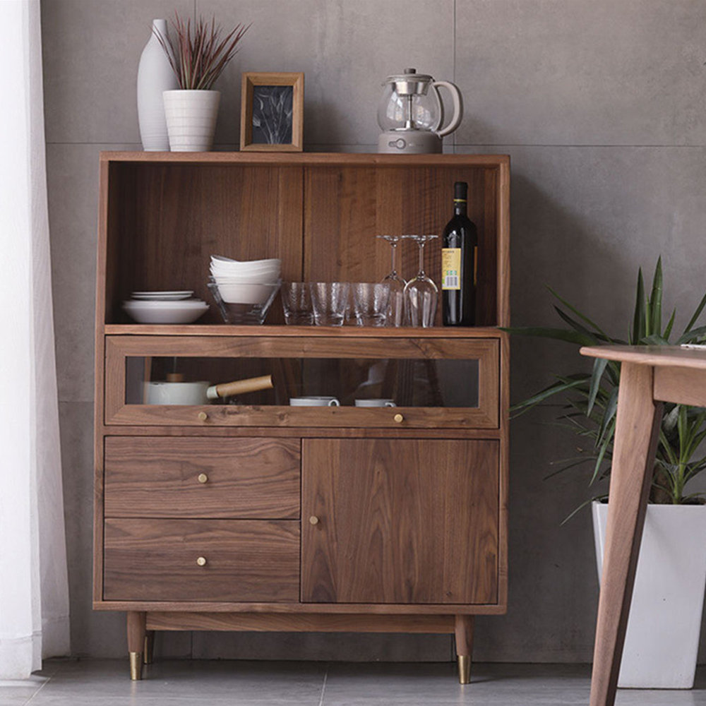 Bkoksety Multi Functional Minimalist Walnut Display Case - Wayfair Canada