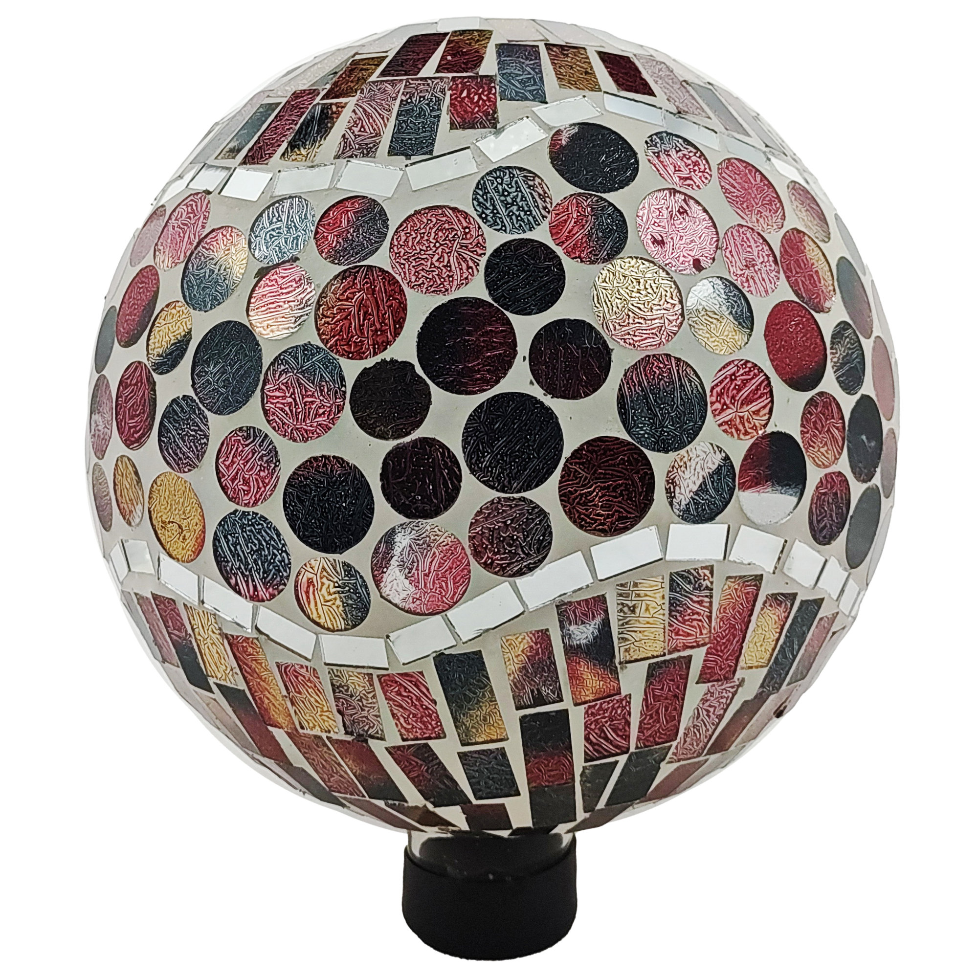 Arlmont & Co. Mosaic Glass Gazing Globe with Hanging Chain, Copper ...