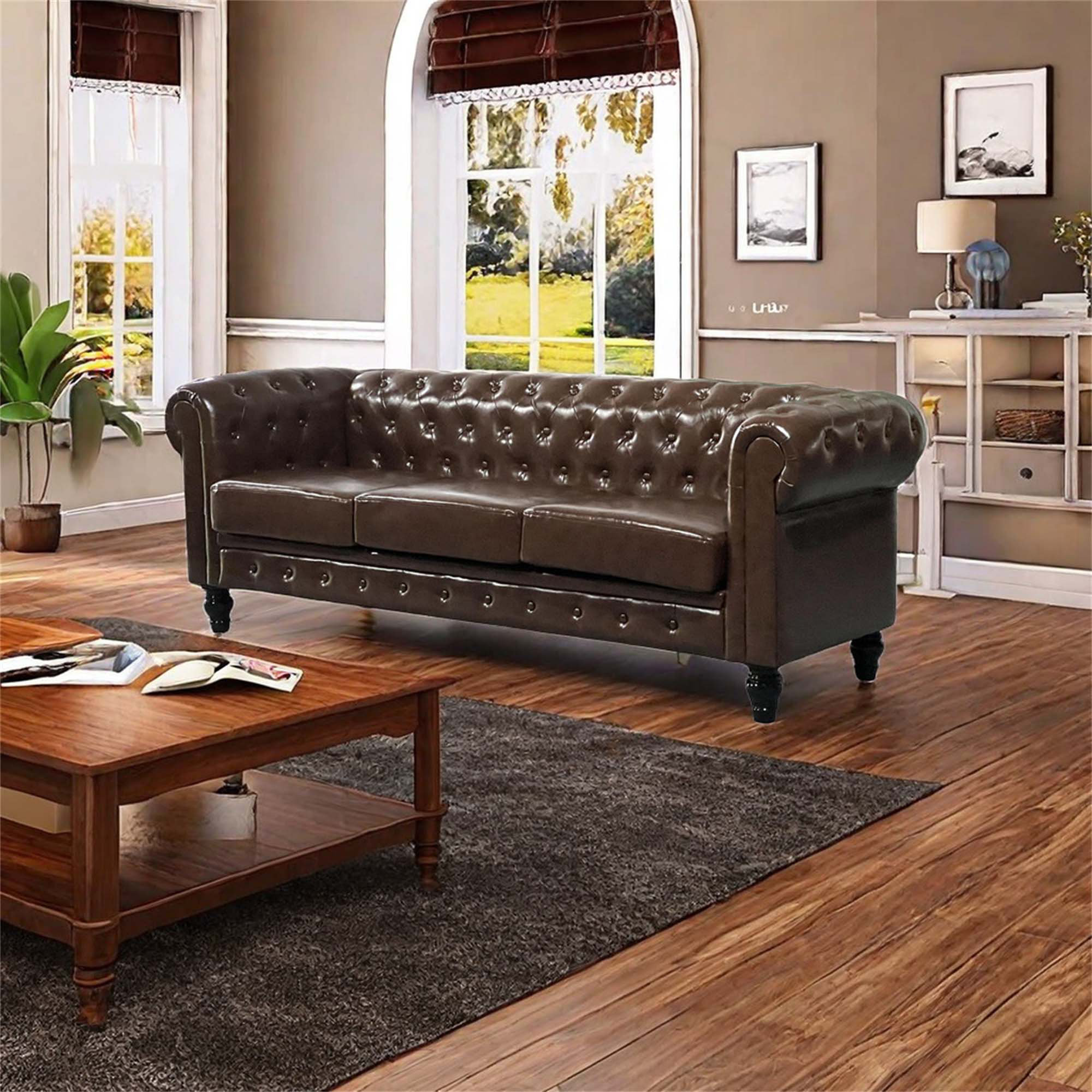 Mercer41 Modern Comfy Sofa Set with Stylish Tufted Design for Living ...