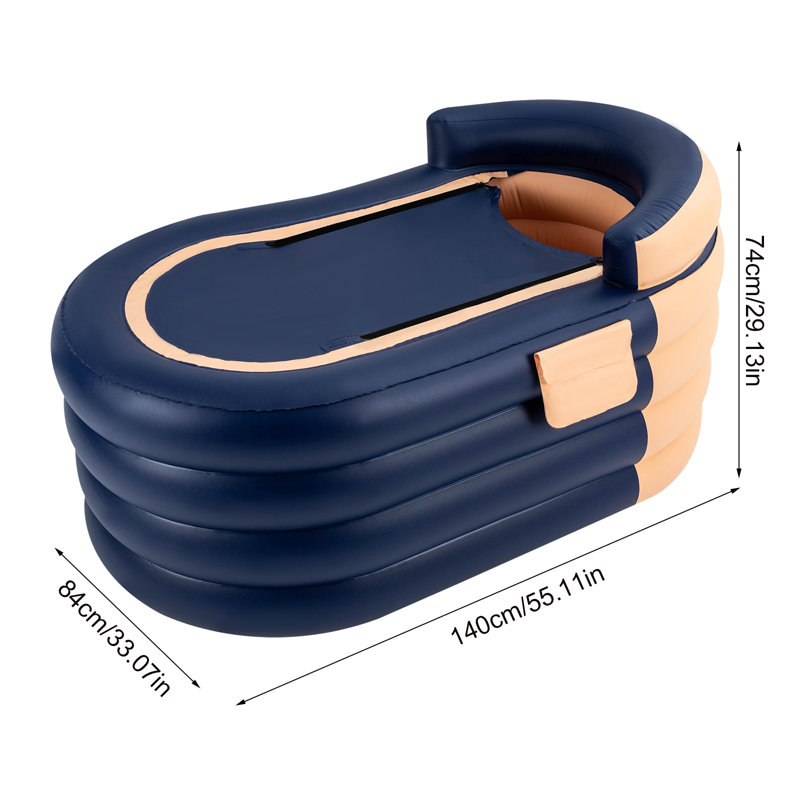 JOYDING 55.11" Portable Inflatable Tub Bathtub W/ Wireless Electric Air ...