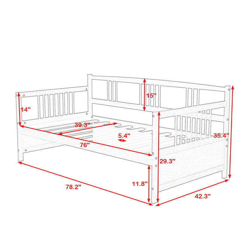 Harriet Bee Dywane Wood Daybed | Wayfair