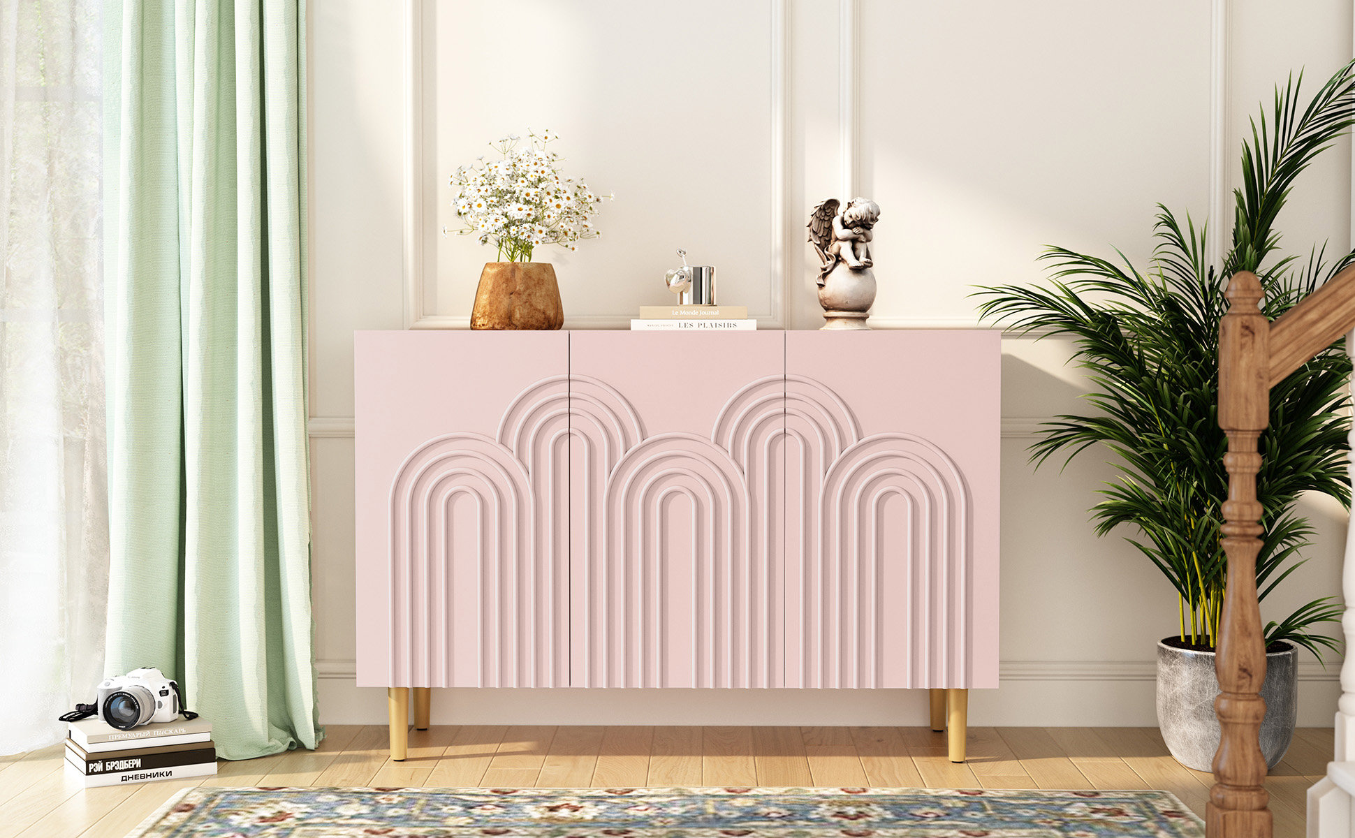Mercer41 Sirgio 47.2'' Sideboard Buffet Cabinet with 3 Doors for ...