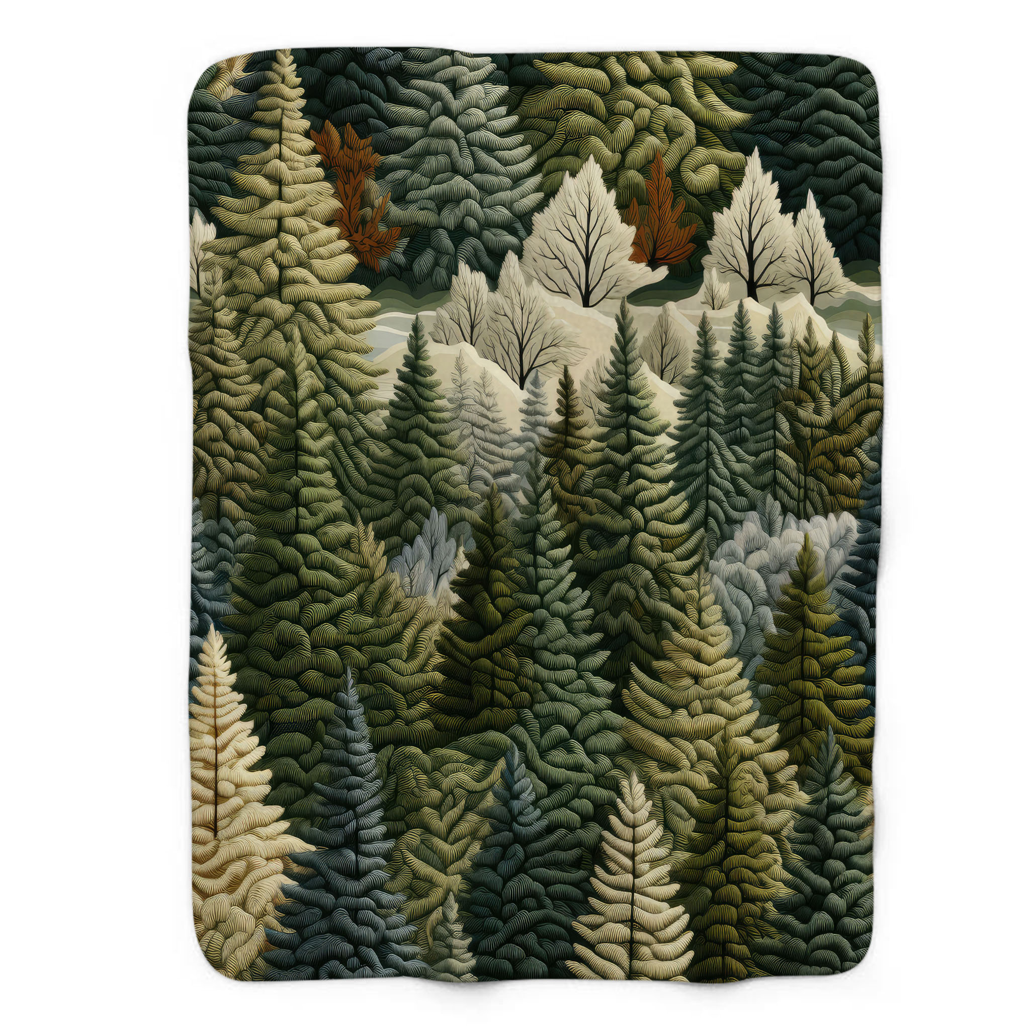 MentionedYou Stitched Conifer Thicket - 1 Piece Premium Sherpa Blanket ...