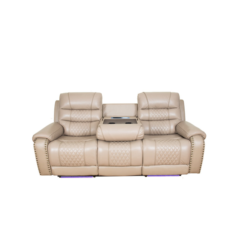 Ebern Designs Rome - 3 Piece Top Grain Leather Power Reclining Living ...