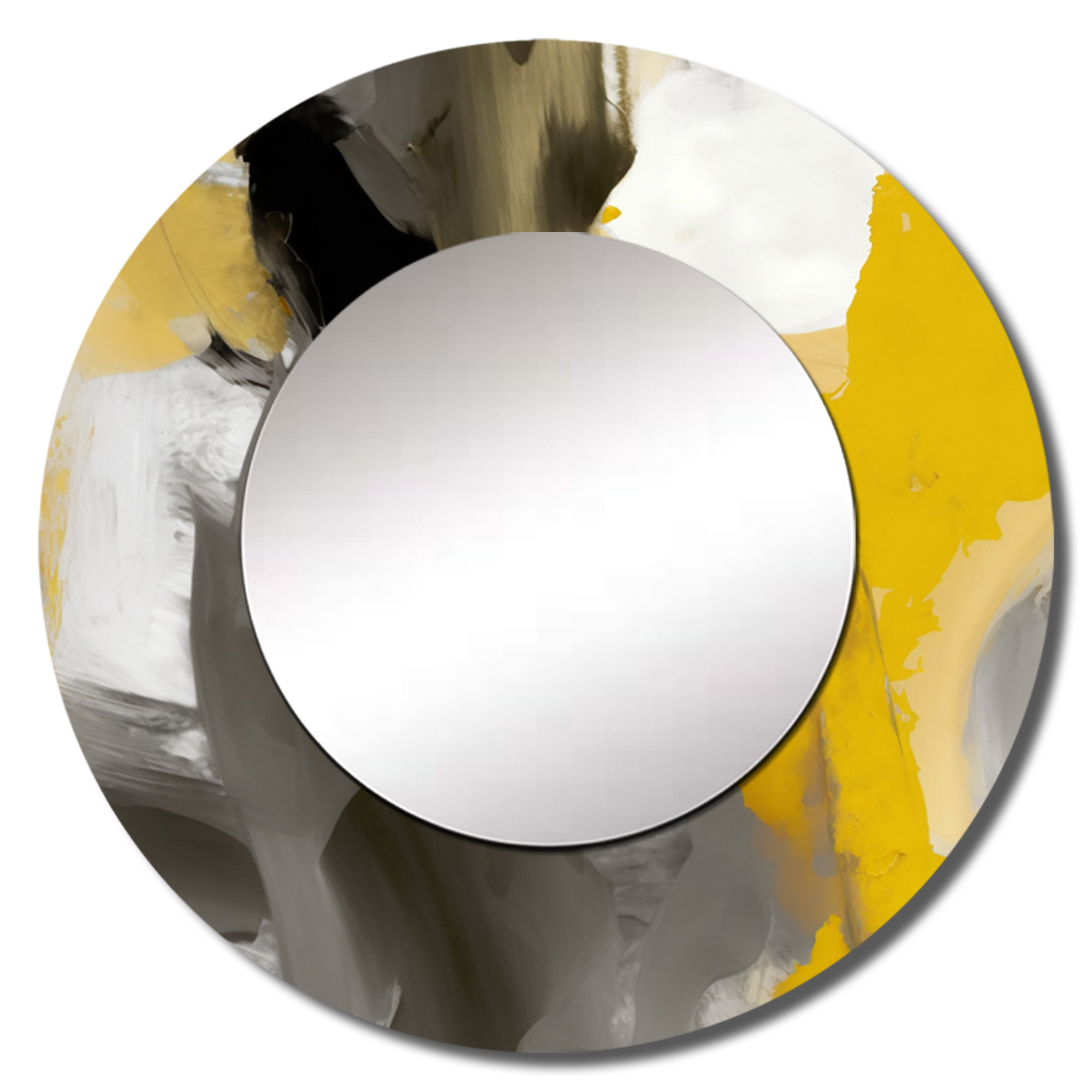 East Urban Home Sallyann Mustard Yellow And Vivid Gray II - Abstract ...