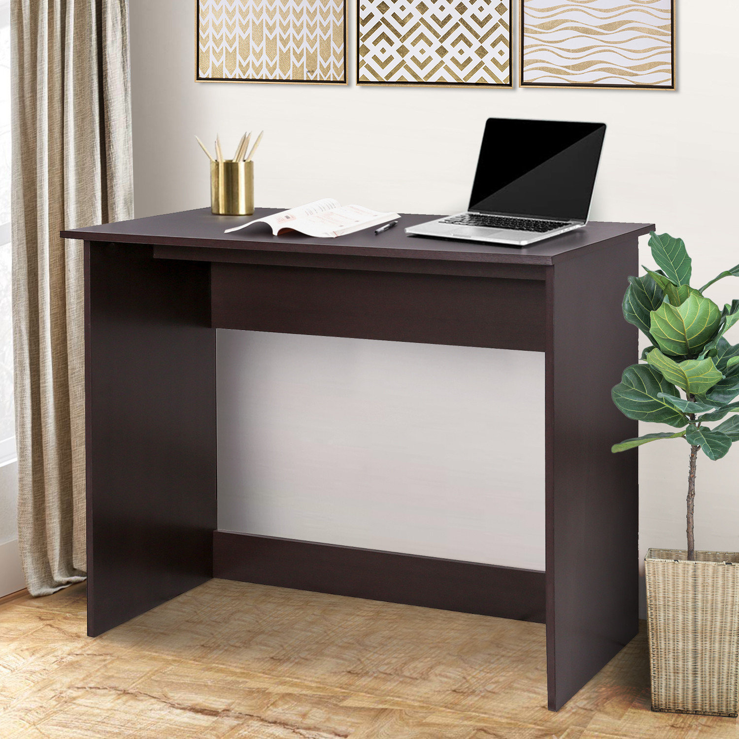 Latitude Run® Minimalist Dark Walnut Work And Study Table - Wayfair Canada