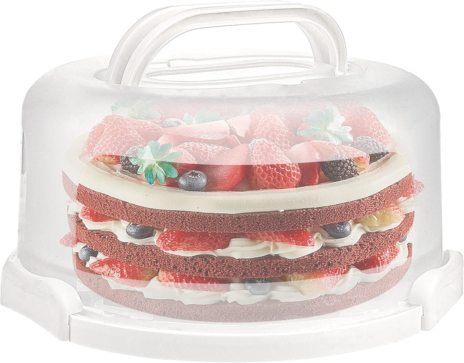 Prep & Savour Cake Carrier with Collapsible Handle - White Cake ...
