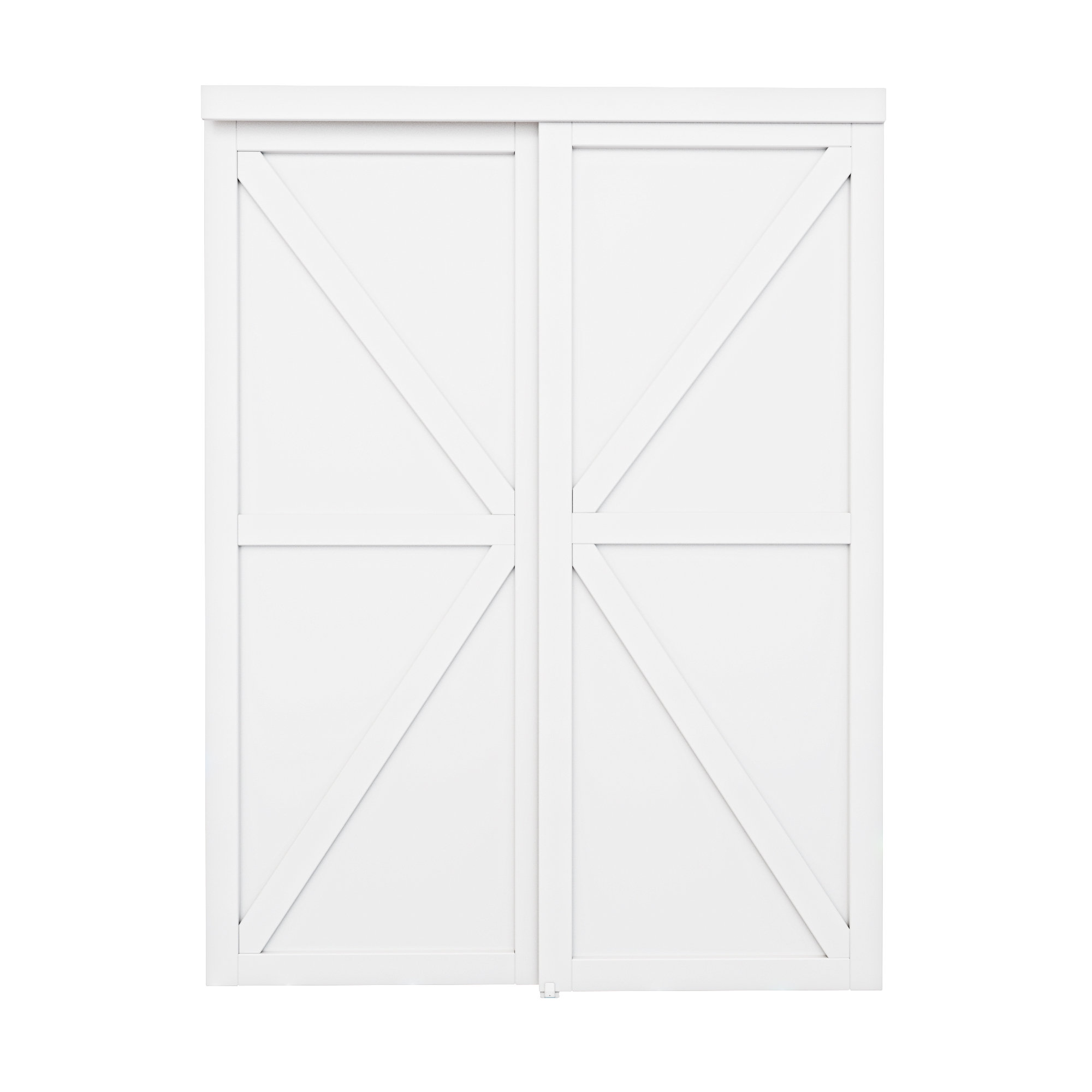 Win Stellar Sliding Closet Door Paneled Wood PVC Surface with Hardware ...