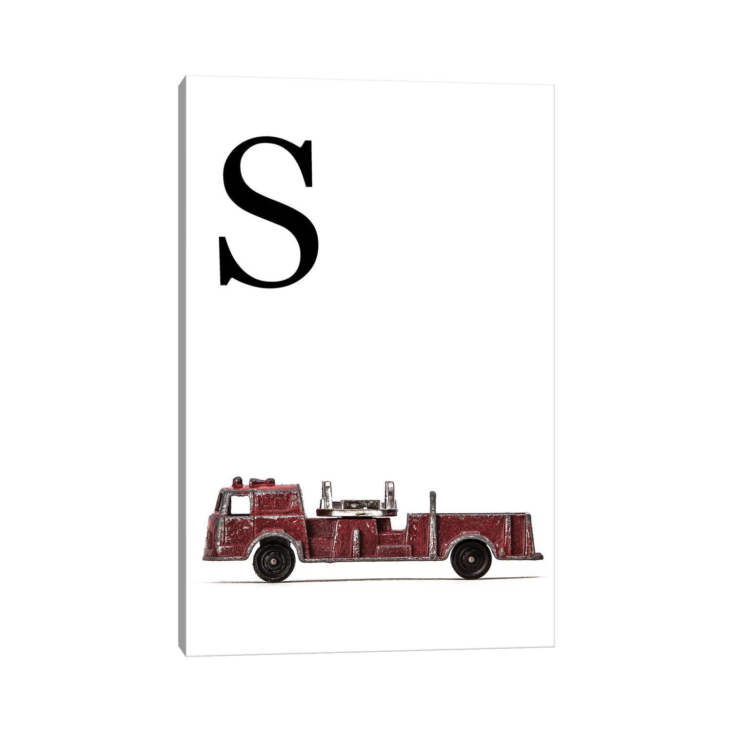 East Urban Home S Fire Engine Letter - Wrapped Canvas Print | Wayfair