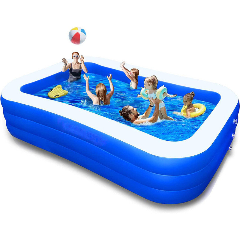 HIGEMZ 1.8 ft x 10 ft x 6 ft Polyvinyl Chloride (PVC) Inflatable Pool ...