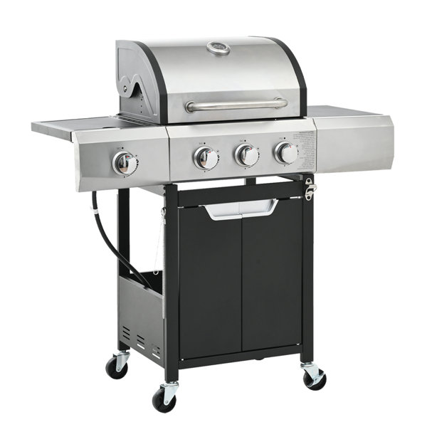 NVAMAA Outdoor 3+1 Burner Gas Grill With Side Burner, 40,500 Btu ...