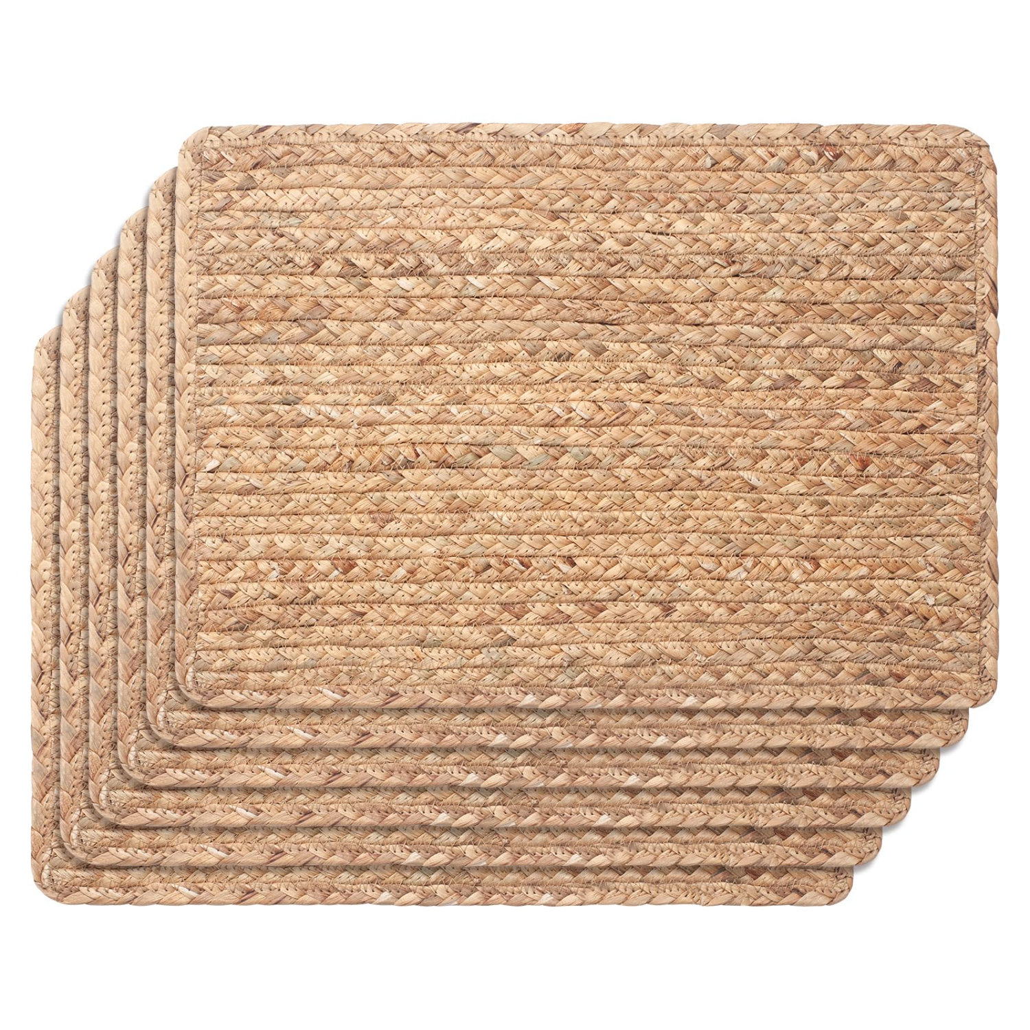 Stack man Woven Placemats Set Of 6, 17" X 12" Rattan Table Mats ...