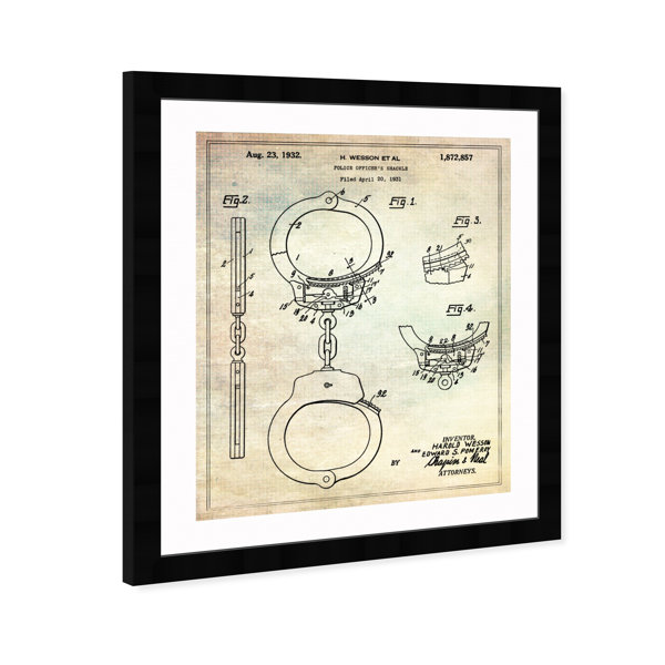 East Urban Home Handcuffs 1932 - Single Picture Frame Print | Wayfair.co.uk