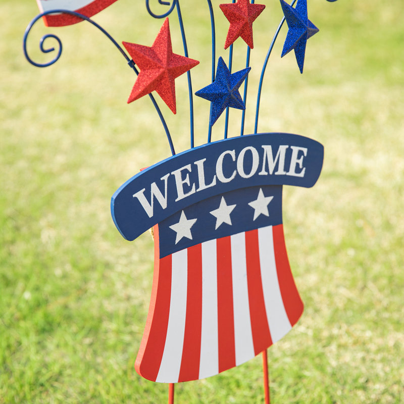 The Twillery Co.® Hayman American Patriotic Garden Stake | Wayfair