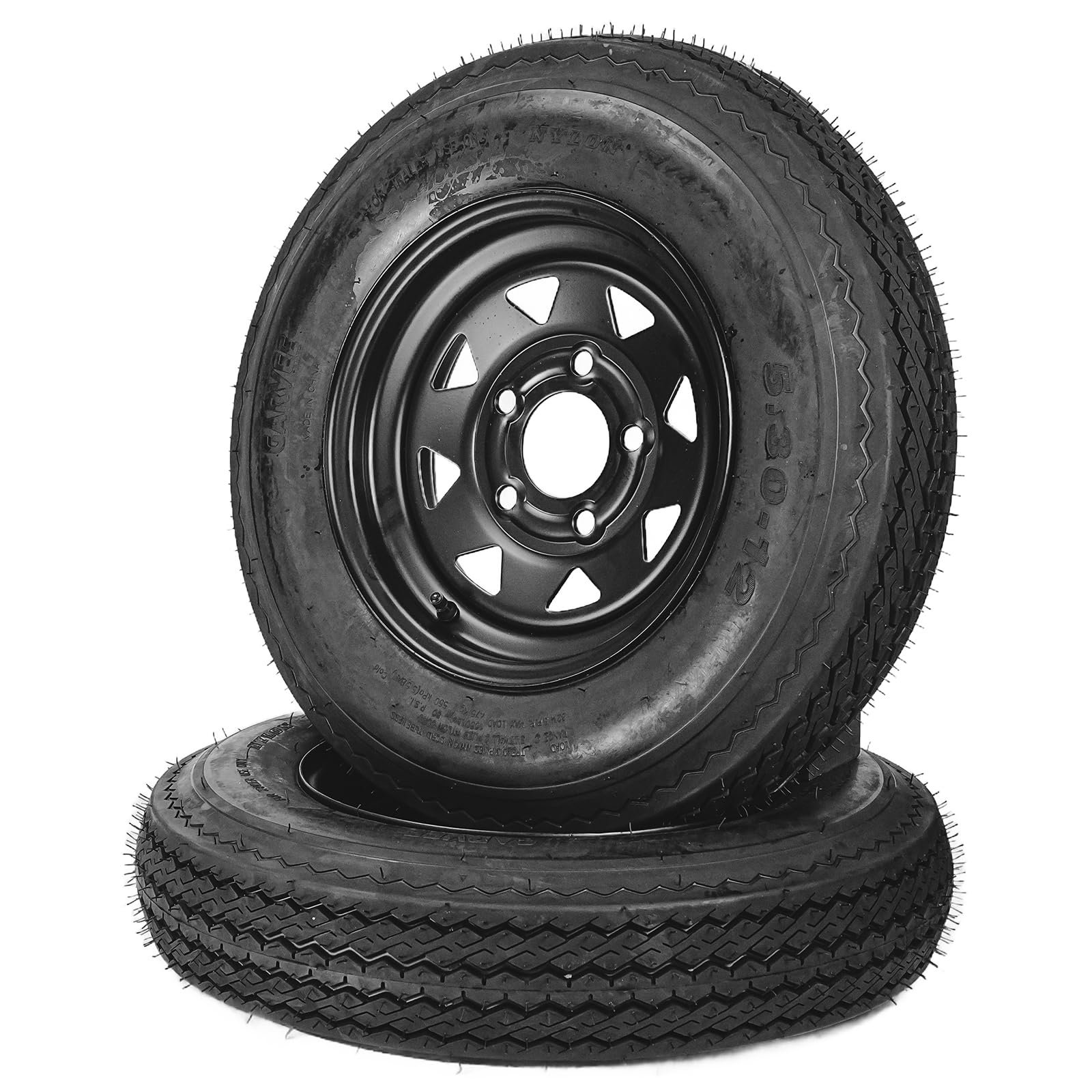 GarveeHome 2-Pack ST175/80D13 Trailer Tires with Rims, 5 Lug on 4.5 ...