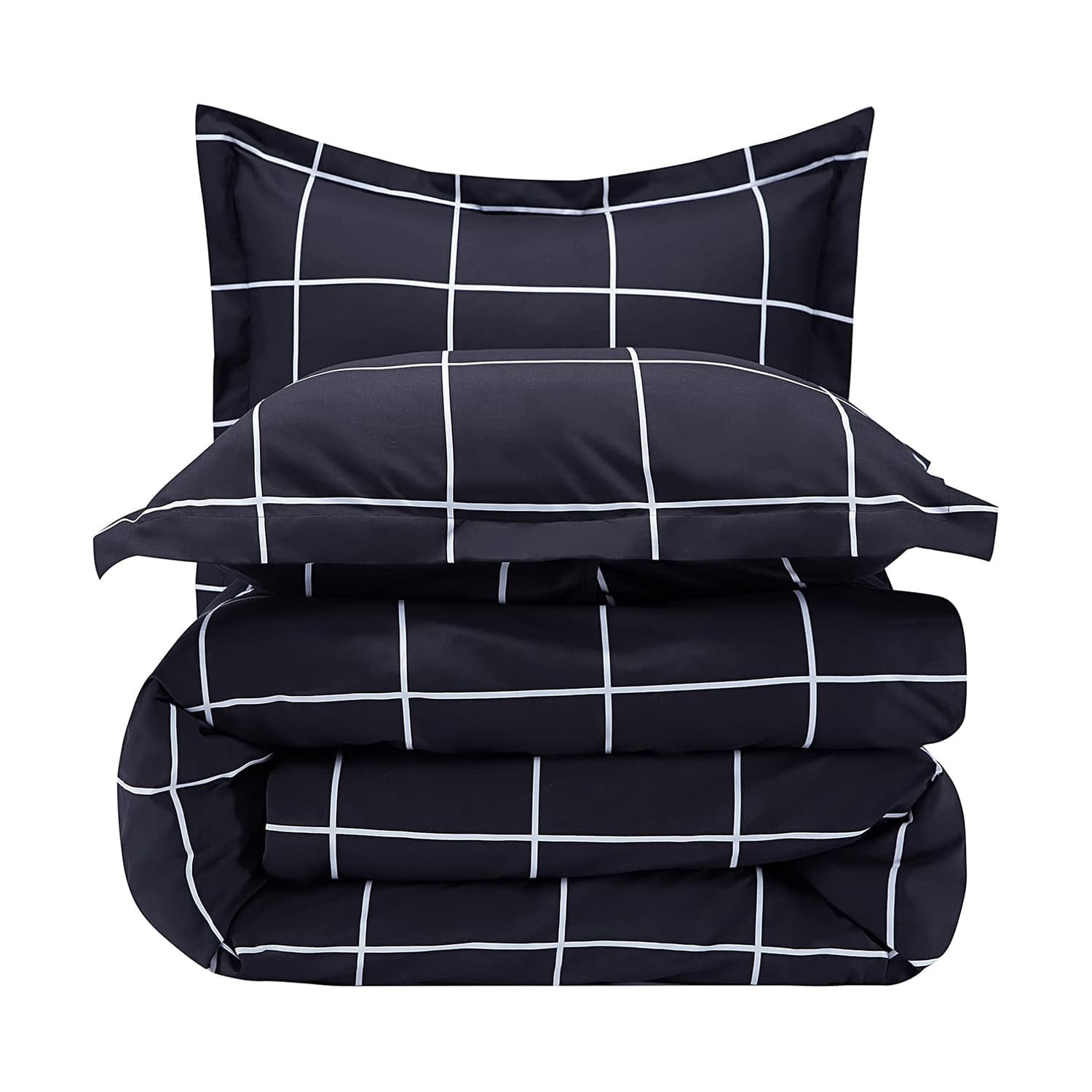 KIBNOF Mesh Printed Duvet Cover, Zipper Closure And 8 Corner Ties, Soft ...