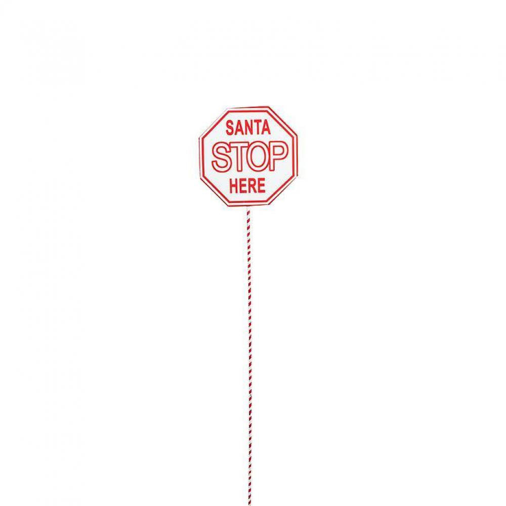 The Holiday Aisle® Santa Stop Sign Garden Stake | Wayfair