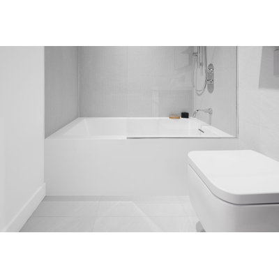 Wetstyle Cube 60" x 32" Freestanding Solid Surface Soaker Tub | Wayfair