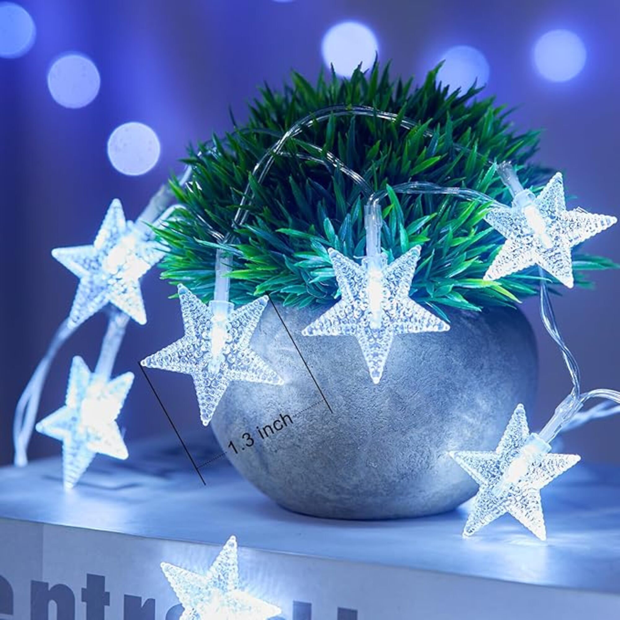 Arlmont & Co. Star String Lights Battery Operated - 2 Pack 17 Ft 50 LED Star Fairy String Lights ...