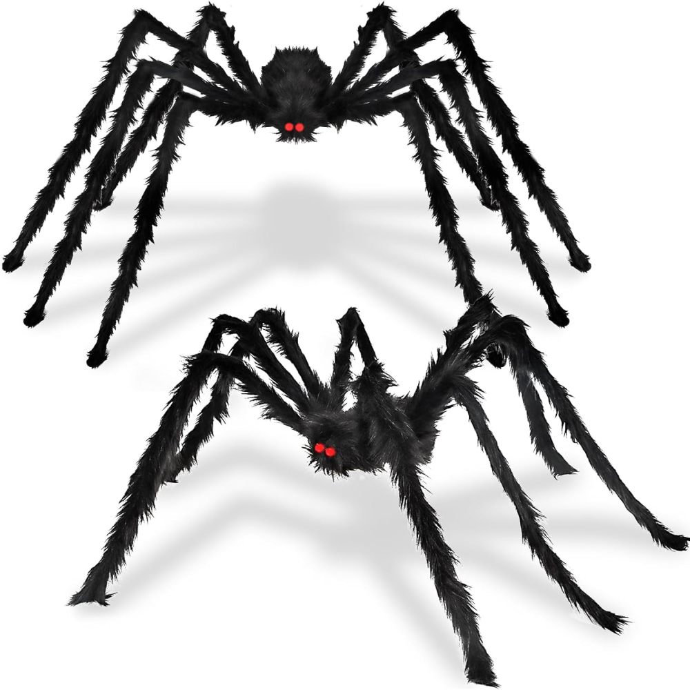 The Holiday Aisle® 2 Pack 200cm/125cm Large Spiders Realistic Hairy ...