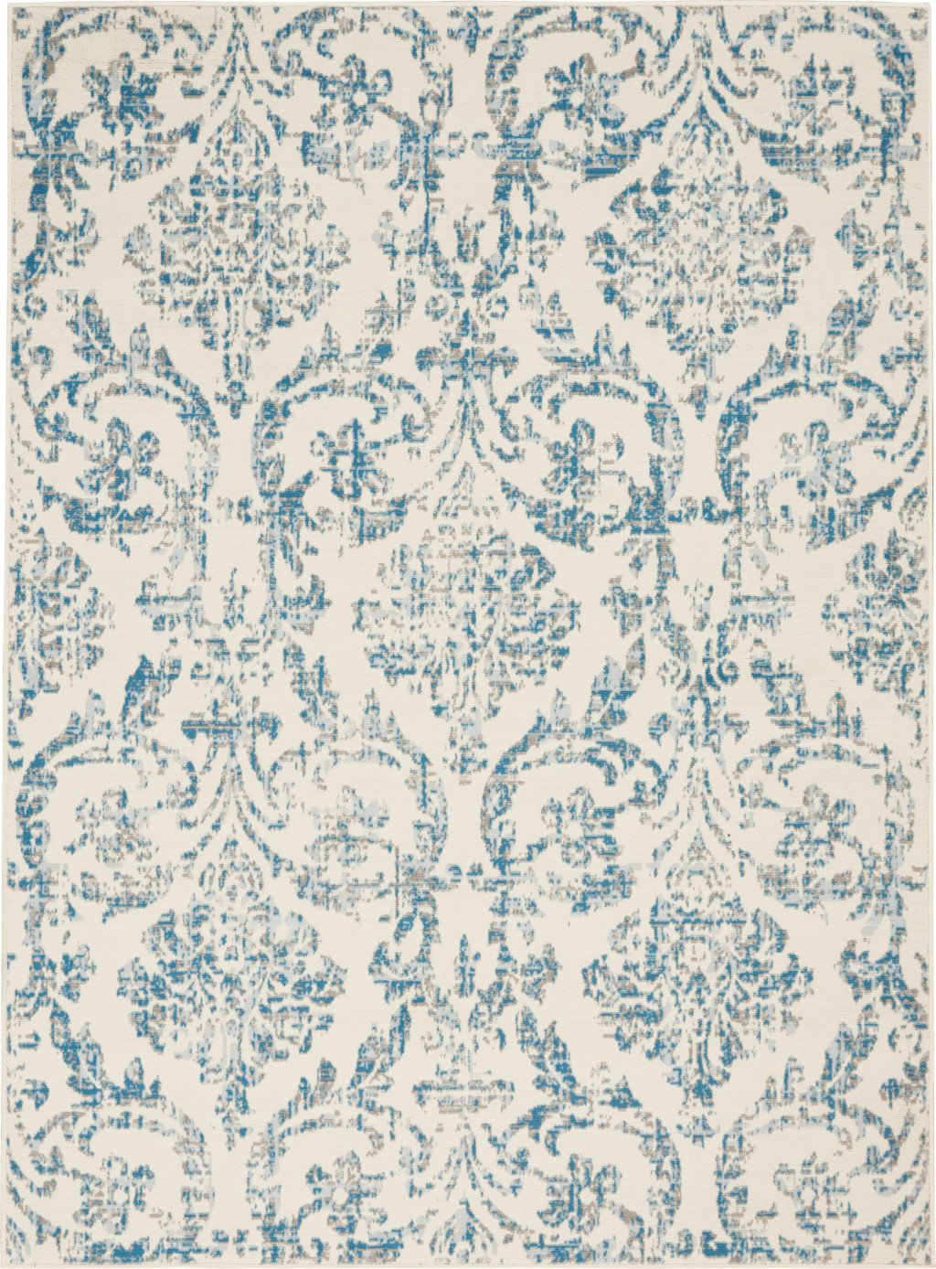 Wildon Home® 5' X 7' Cream Damask Power Loom Area Rug | Wayfair