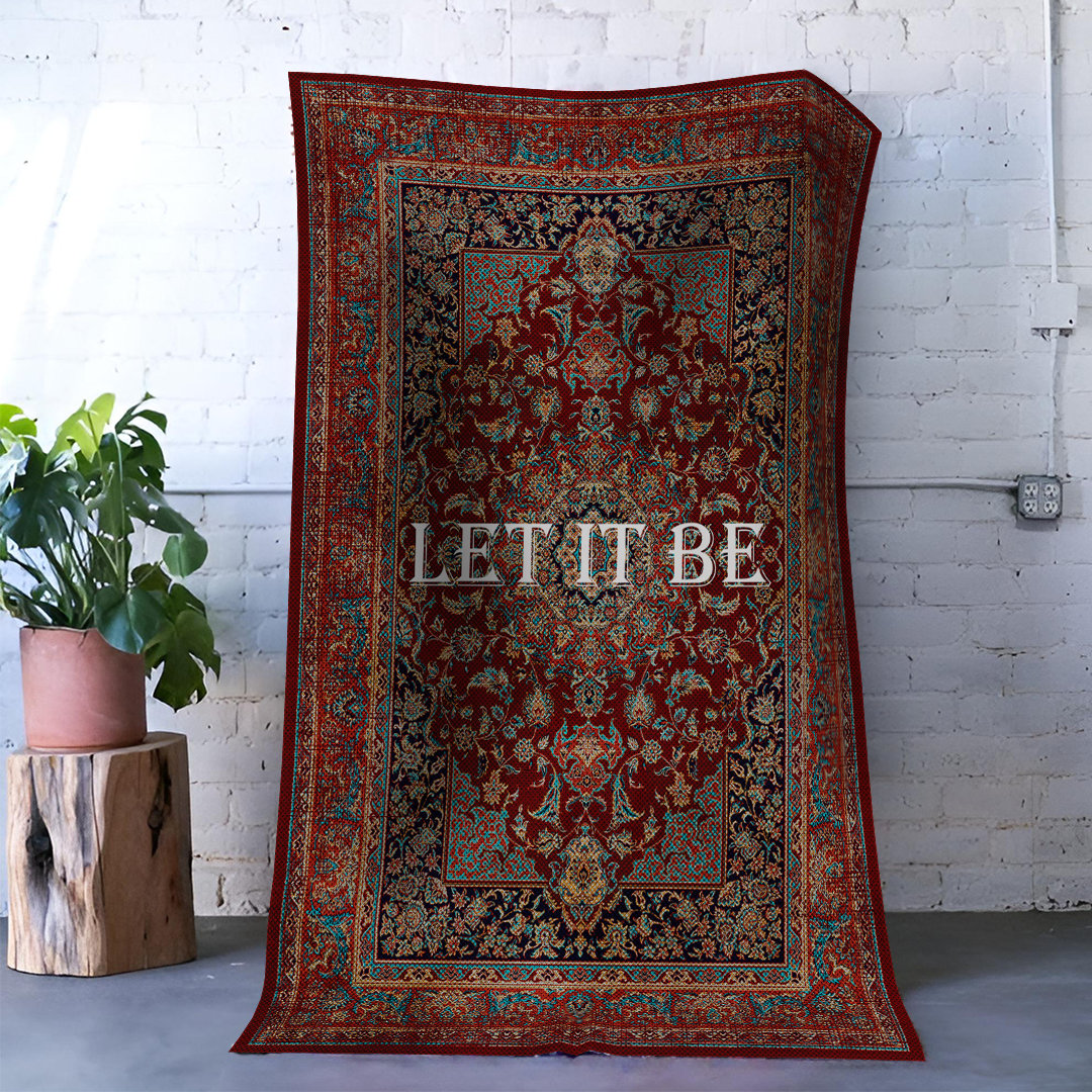 Bungalow Rose Multi-Colored "Let It Be" Lettered Traditional Motif ...