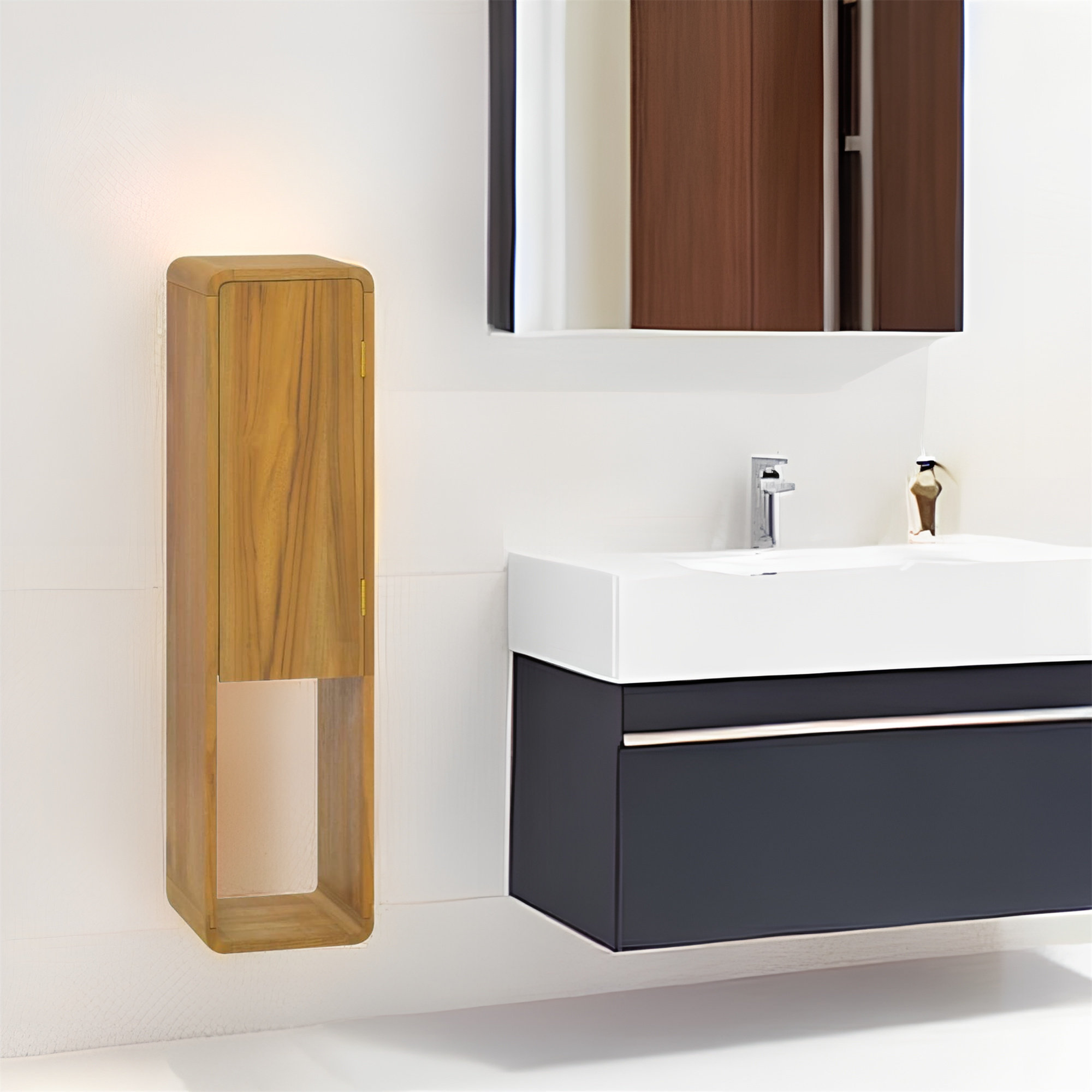 Everly Quinn Amahni Solid Wood Wall Linen Cabinet | Wayfair