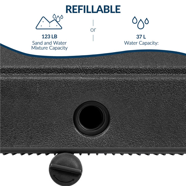 Arlmont & Co. 123 lb Fillable Heavy Duty Patio Free Standing Umbrella ...