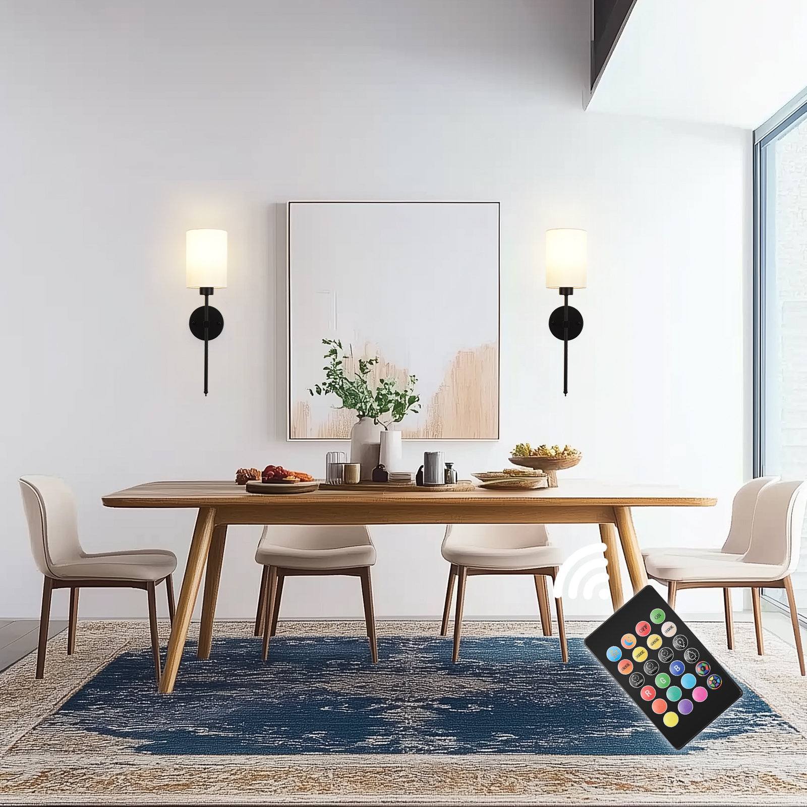 House of Hampton® 2 Pack Battery Operated Wall Sconces with Remote ...