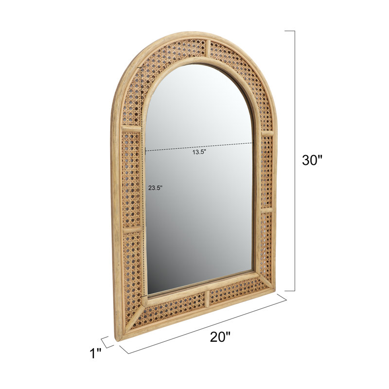 Bayou Breeze Brooklen Wicker / Rattan Arch Mirror & Reviews | Wayfair