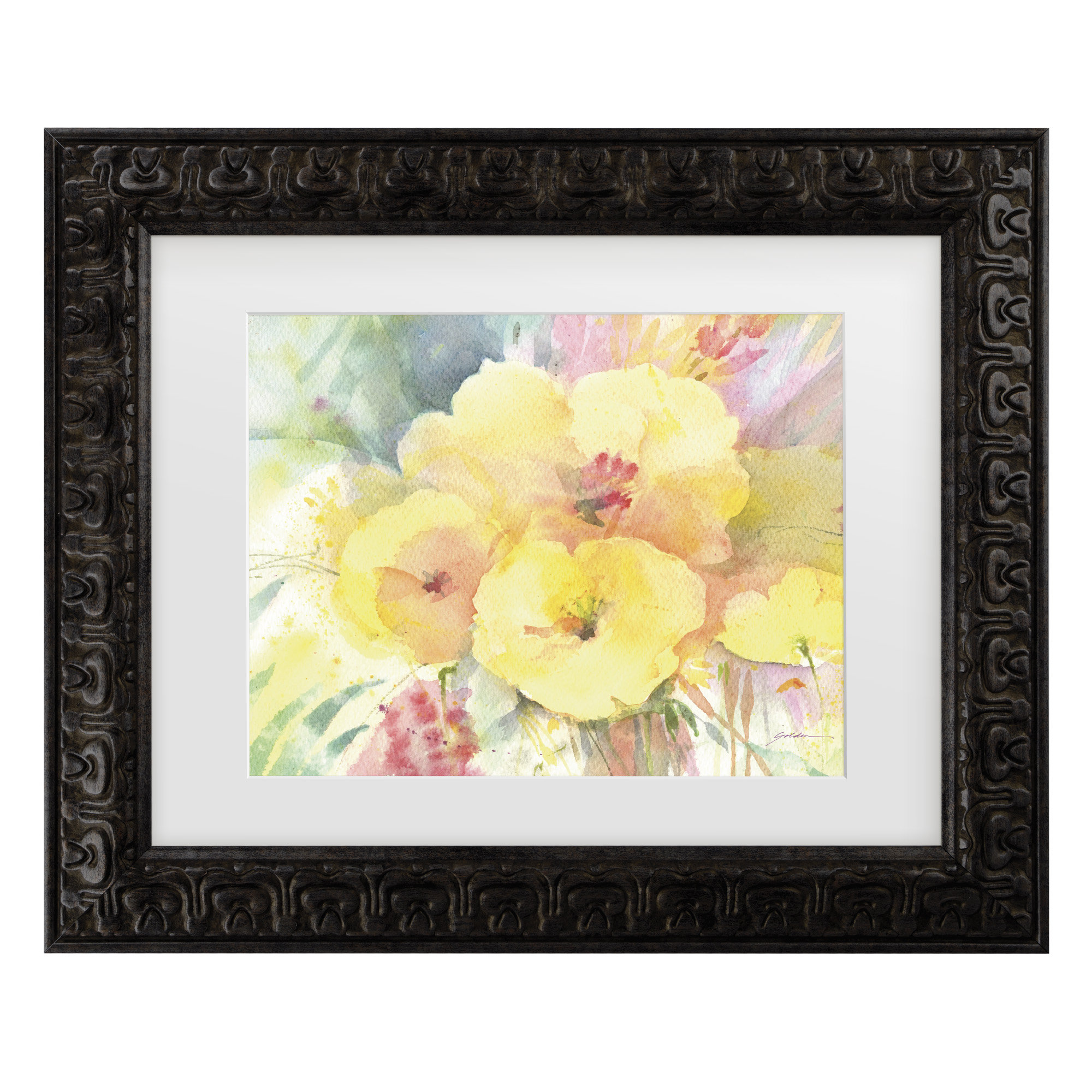 Ebern Designs Bolog Sheila Trio In Matted Framed Art | Wayfair