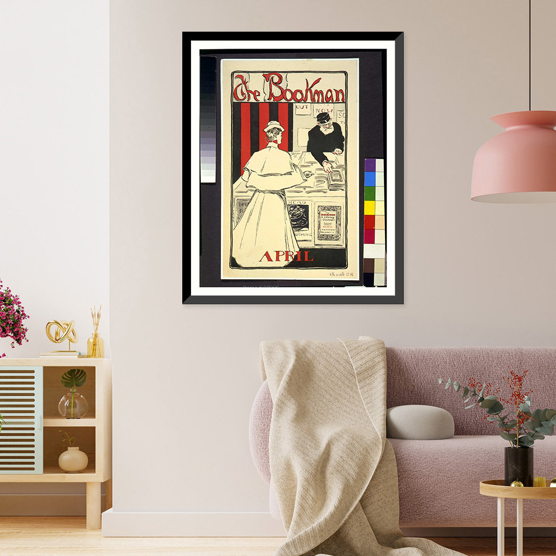 Alcott Hill® Historic Framed Print, The bookman. April. JM Flagg. | Wayfair