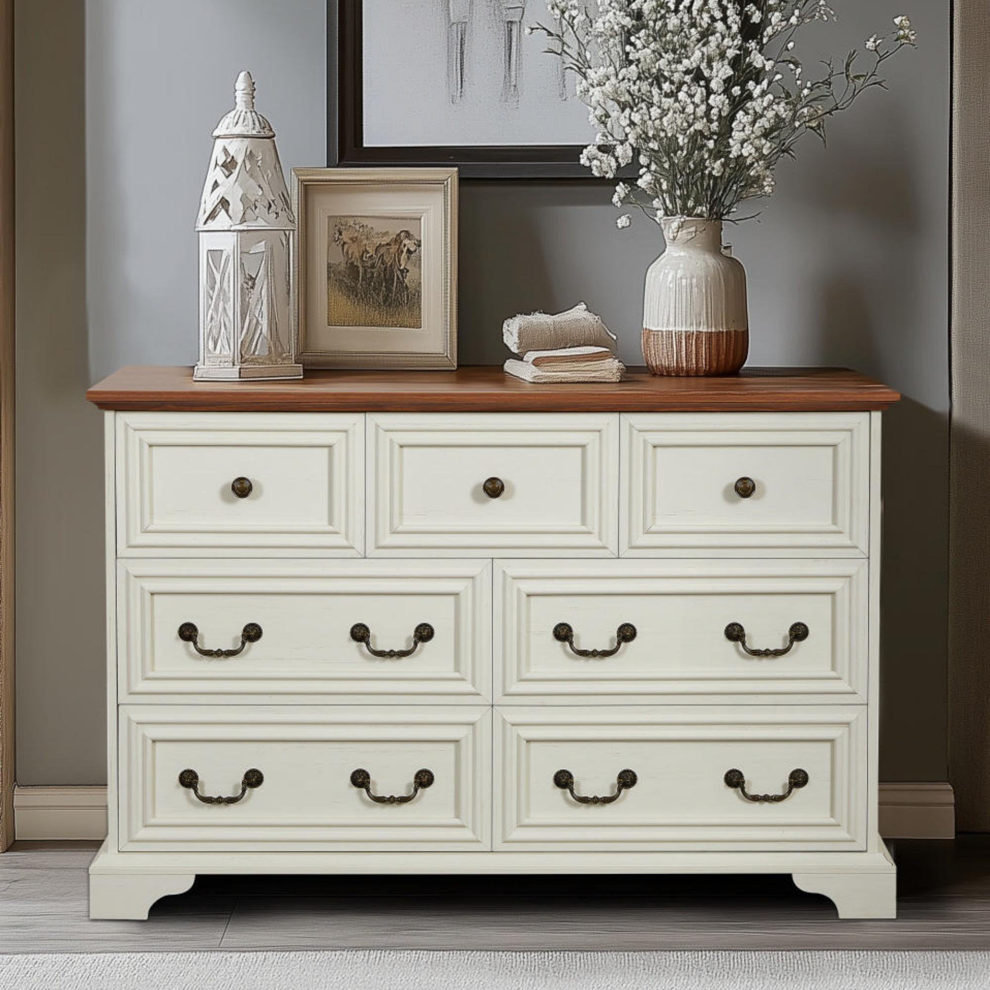 August Grove® Farmhouse 7 Drawers Dresser for Bedroom | Wayfair