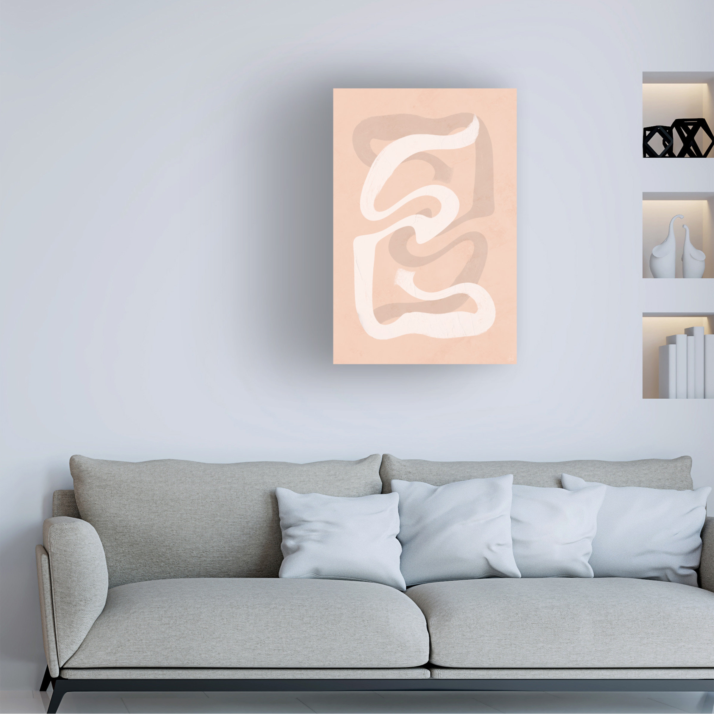 Trademark Fine Art Line And Brush Peach Fuzz Inking 3 Canvas Art | Wayfair