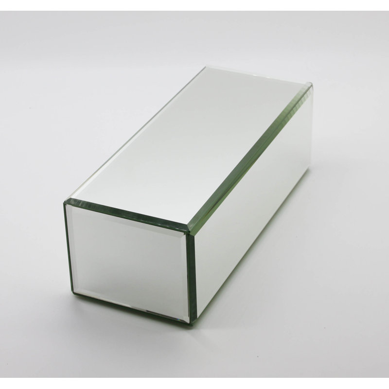 Mercer41 10.25 x 4.25 x 3.5" Rectangular Glass Mirror Risers 6 sided ...