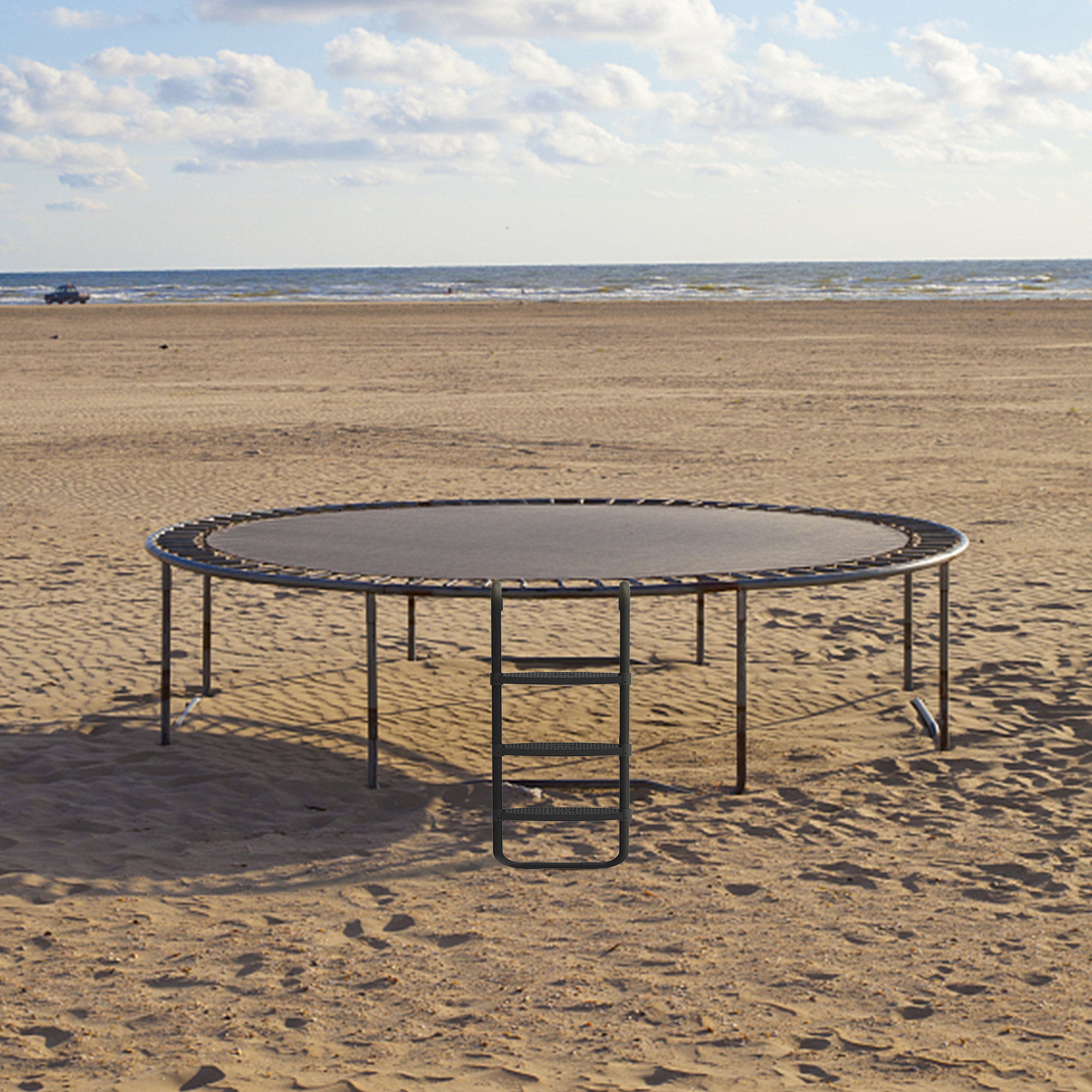 Eurmax Trampoline Ladder Trampoline Slide with Horizontal and Wide ...