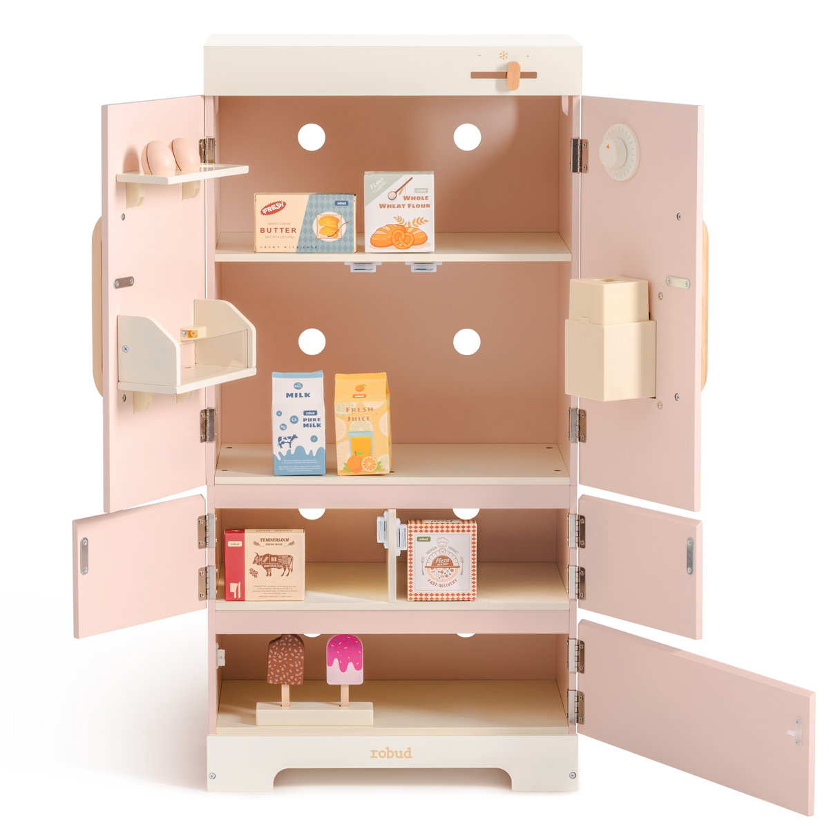 ROBUD Wooden Refrigerator Play Kitchen Toy for Kids & Reviews | Wayfair