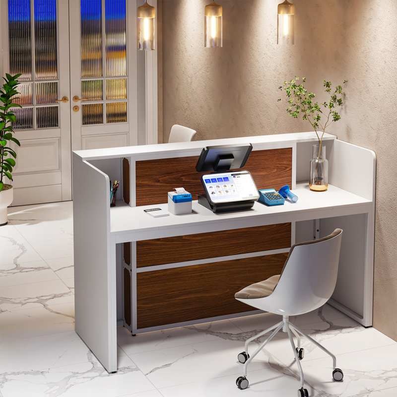 Ebern Designs Chaunice Rectangle Wood Reception Desk & Reviews | Wayfair