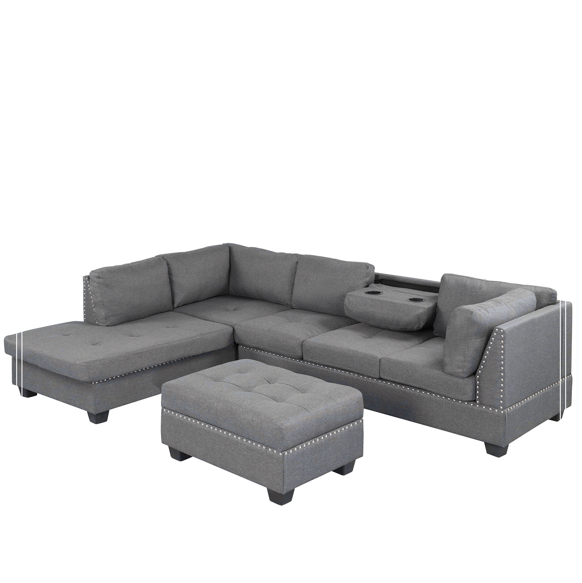 Latitude Run® Reversible Sectional Sofa Space Saving with Storage ...