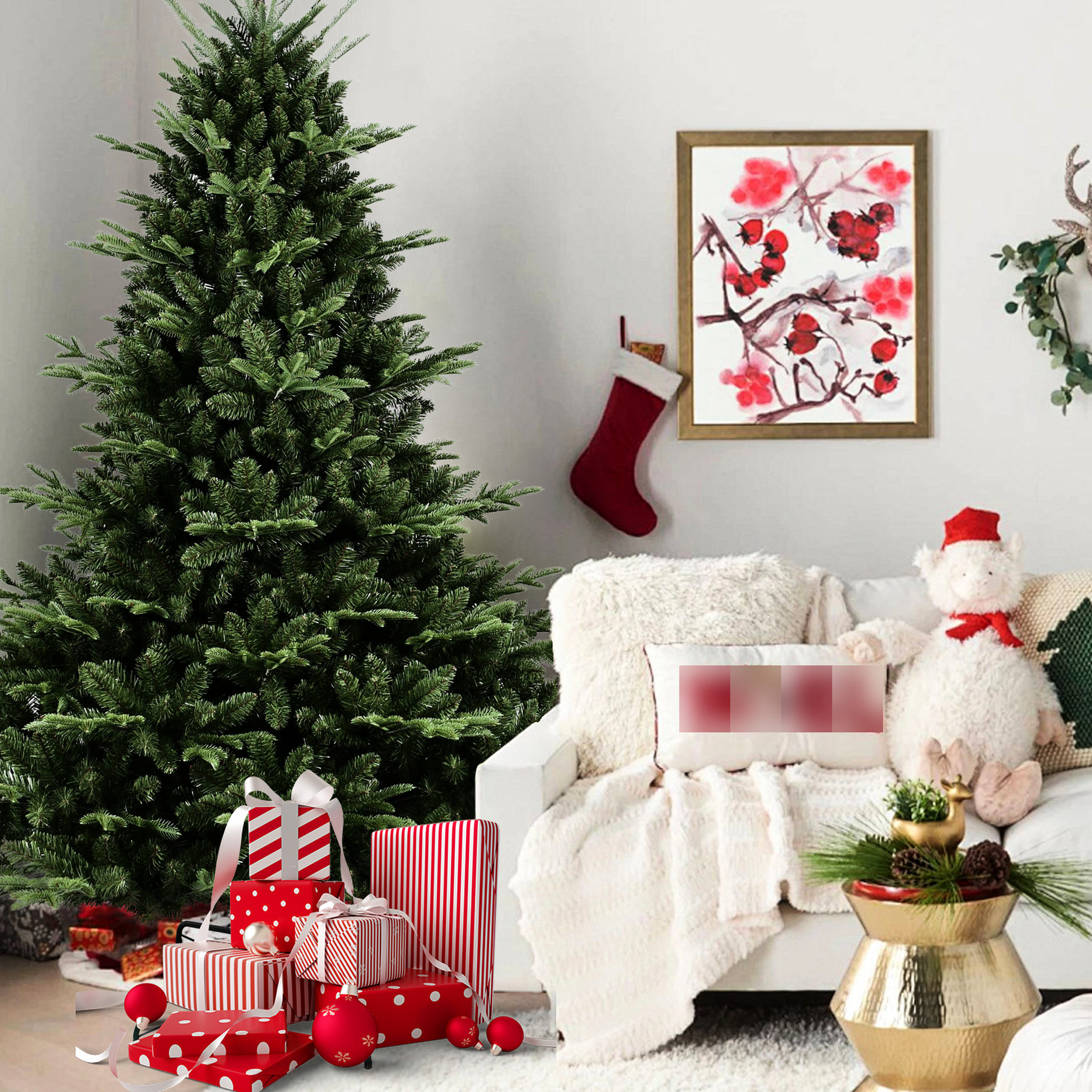 Alcott Hill 6ft Christmas Tree With 1673 Realistic Tips Of Pe/, Wide ...