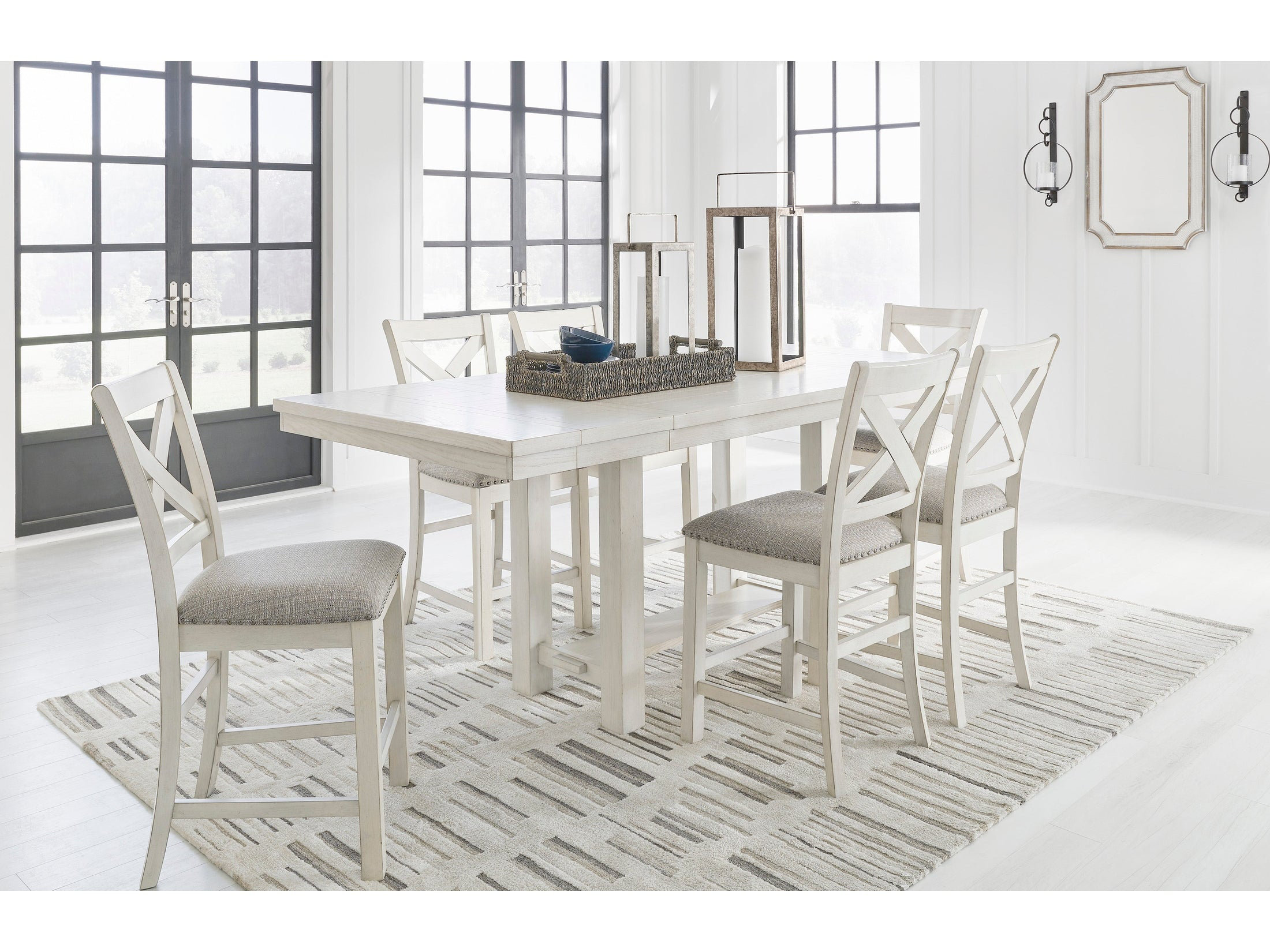Gracie Oaks Robbinsdale Counter Height Dining Table and 6 Barstools ...
