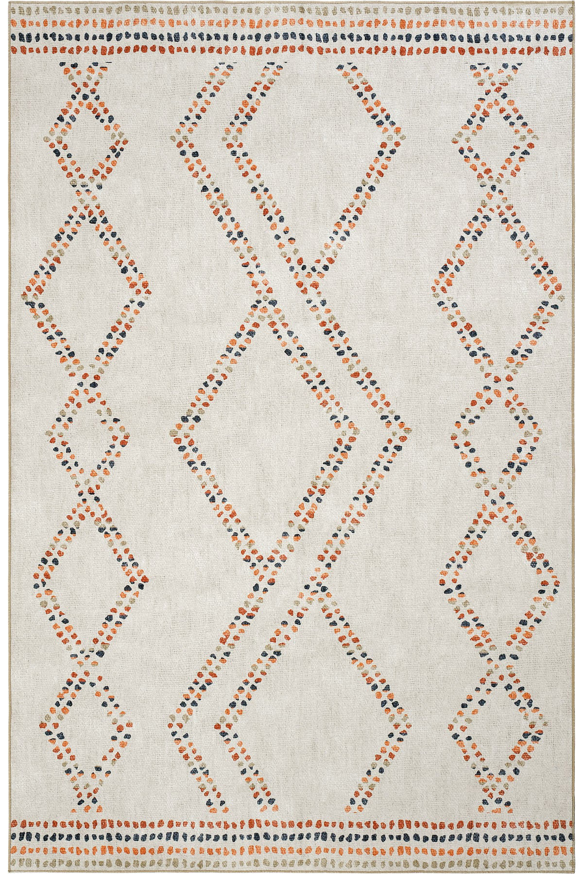 Foundry Select Carnival Cream Colored Machine Washable Rug | Wayfair