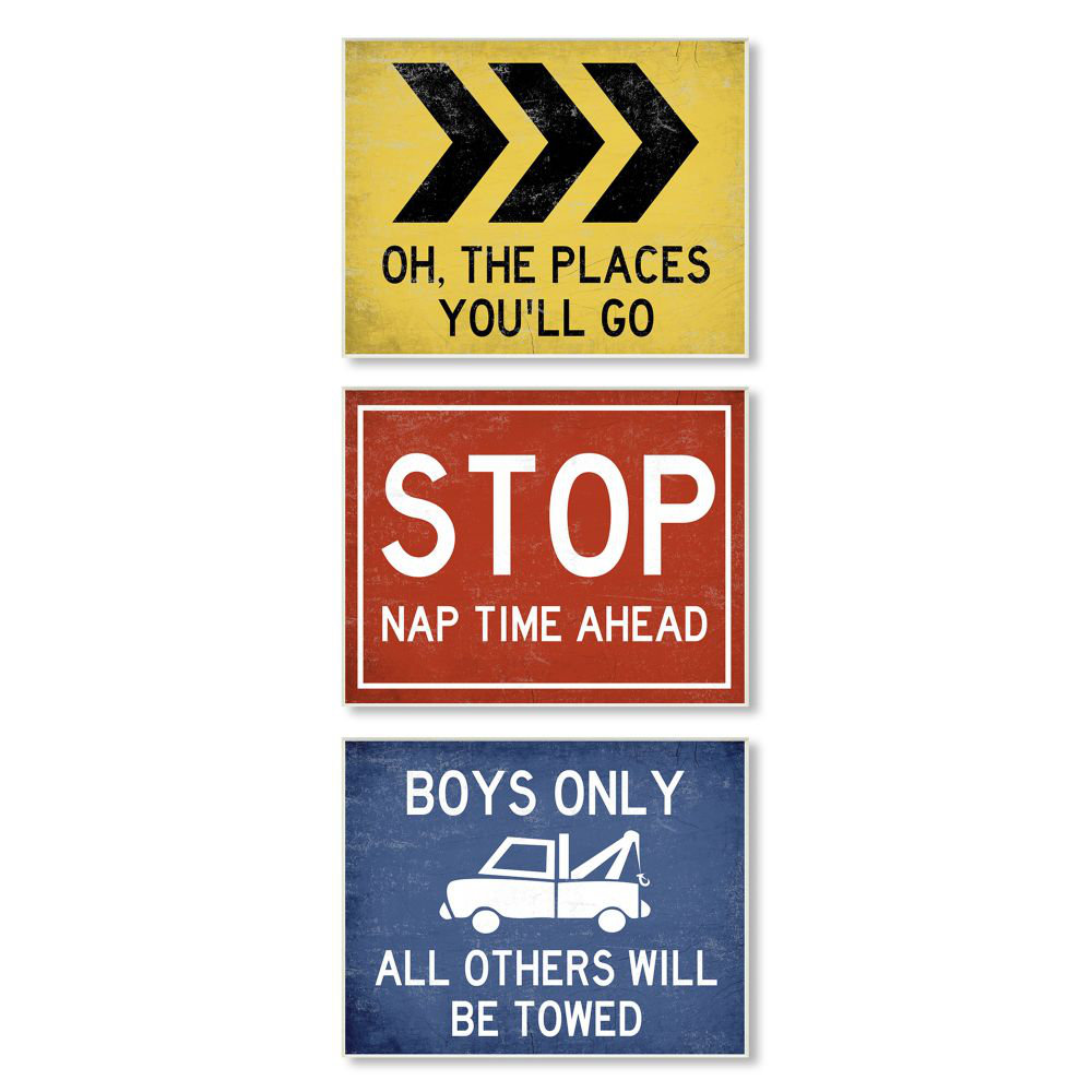 Mason & Marbles Distressed Street Signs Boy's Room Transportation Theme ...