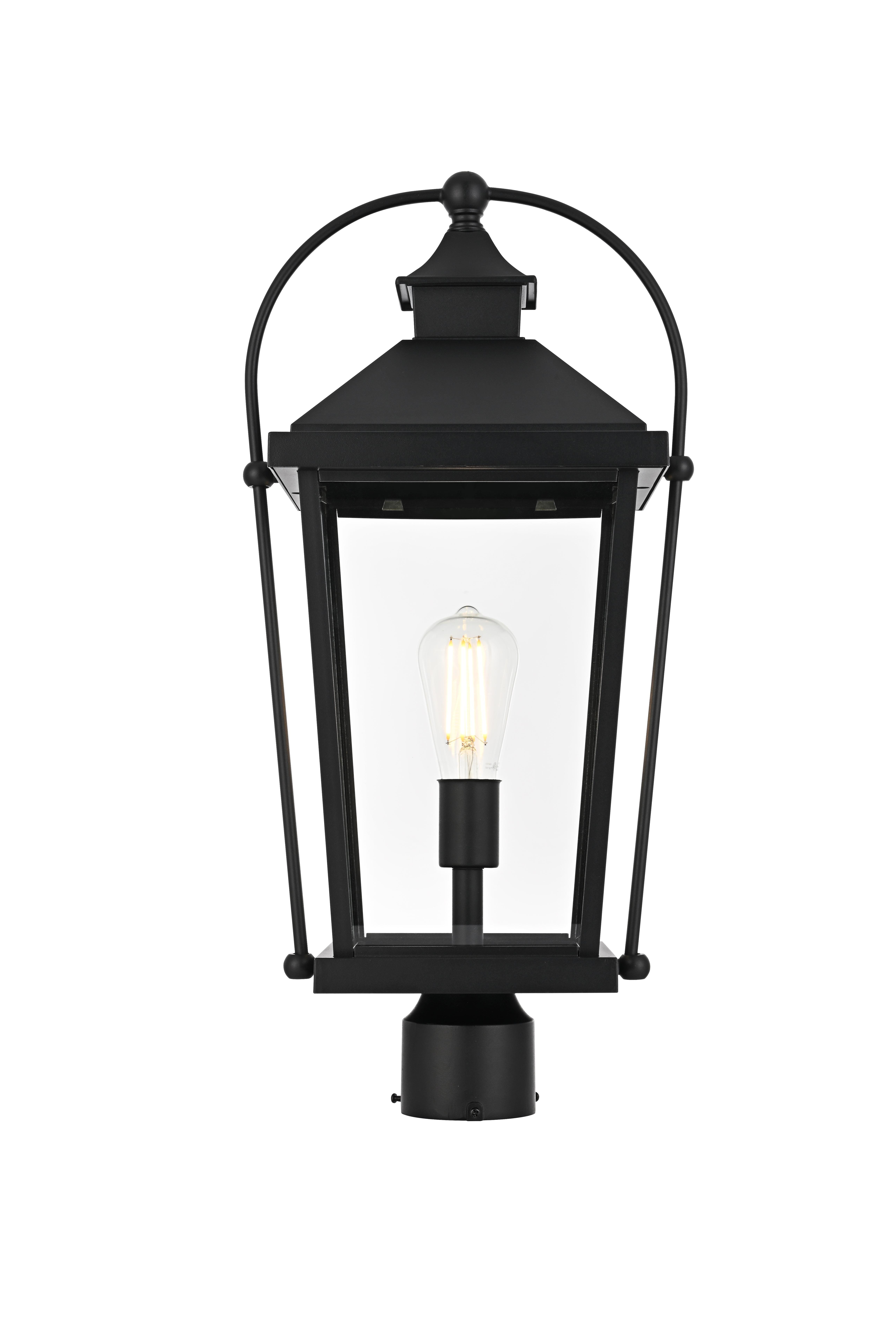 Charlton Home® Luz 23 inch Outdoor Post light in Black | Wayfair