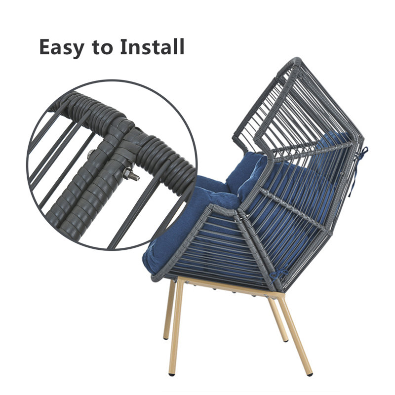 Dakota Fields Baja Swing Chair Hammock with Cushion and Ottoman ...