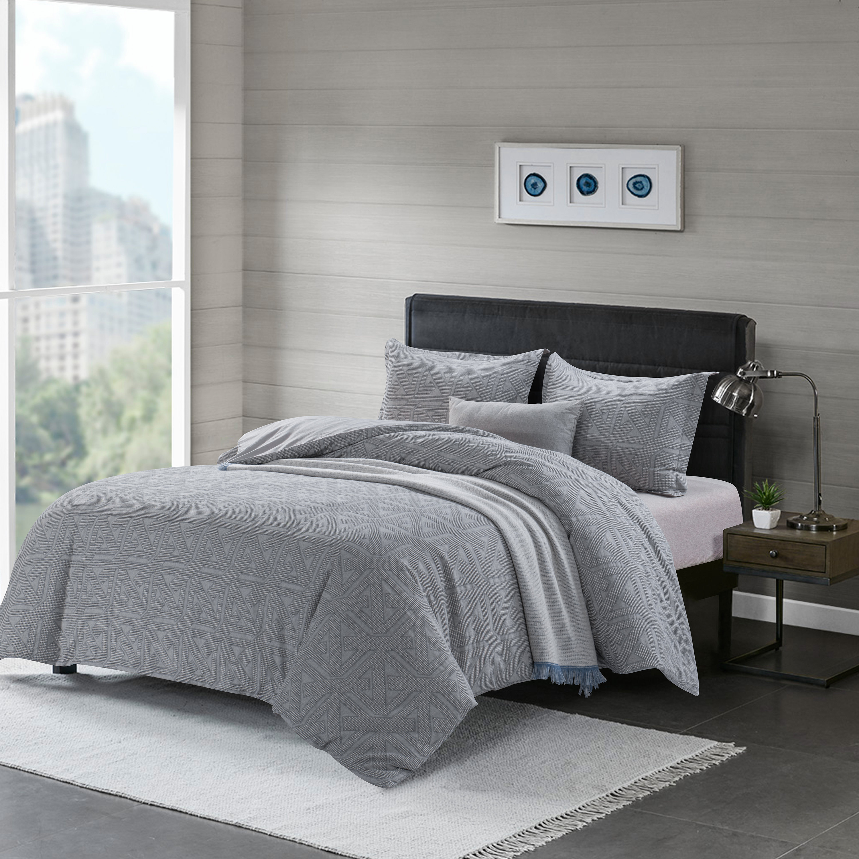 MeadowPark 100% Cotton Woven Jacquard Modern & Contemporary Duvet Cover ...