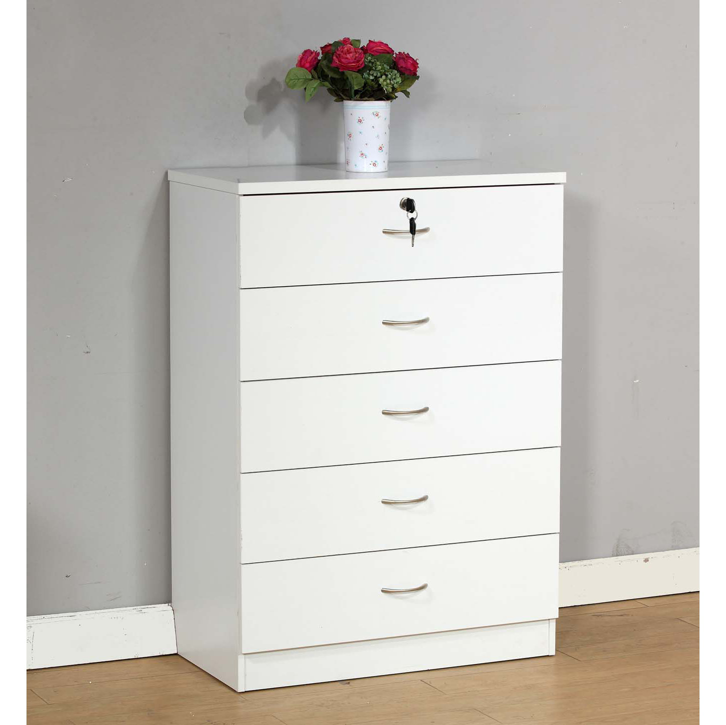Latitude Run® 5 Drawer Chest With Locking Top Drawer | Wayfair