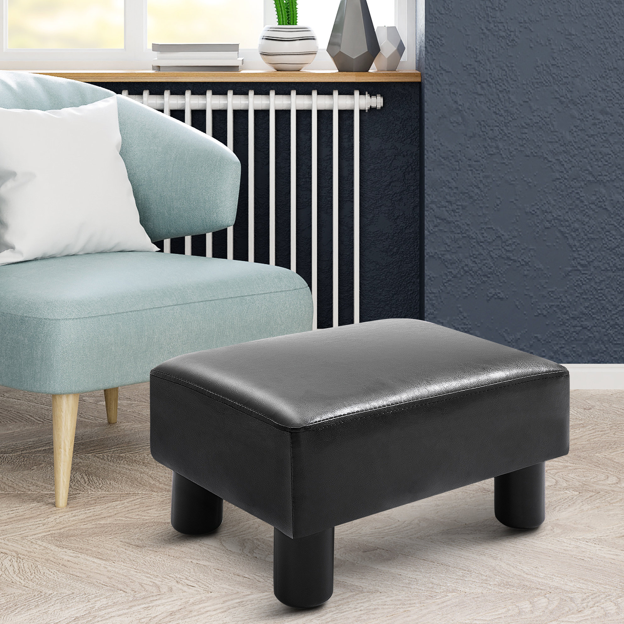 Ebern Designs Rectangular Black With Padded Seat - Lightweight And ...